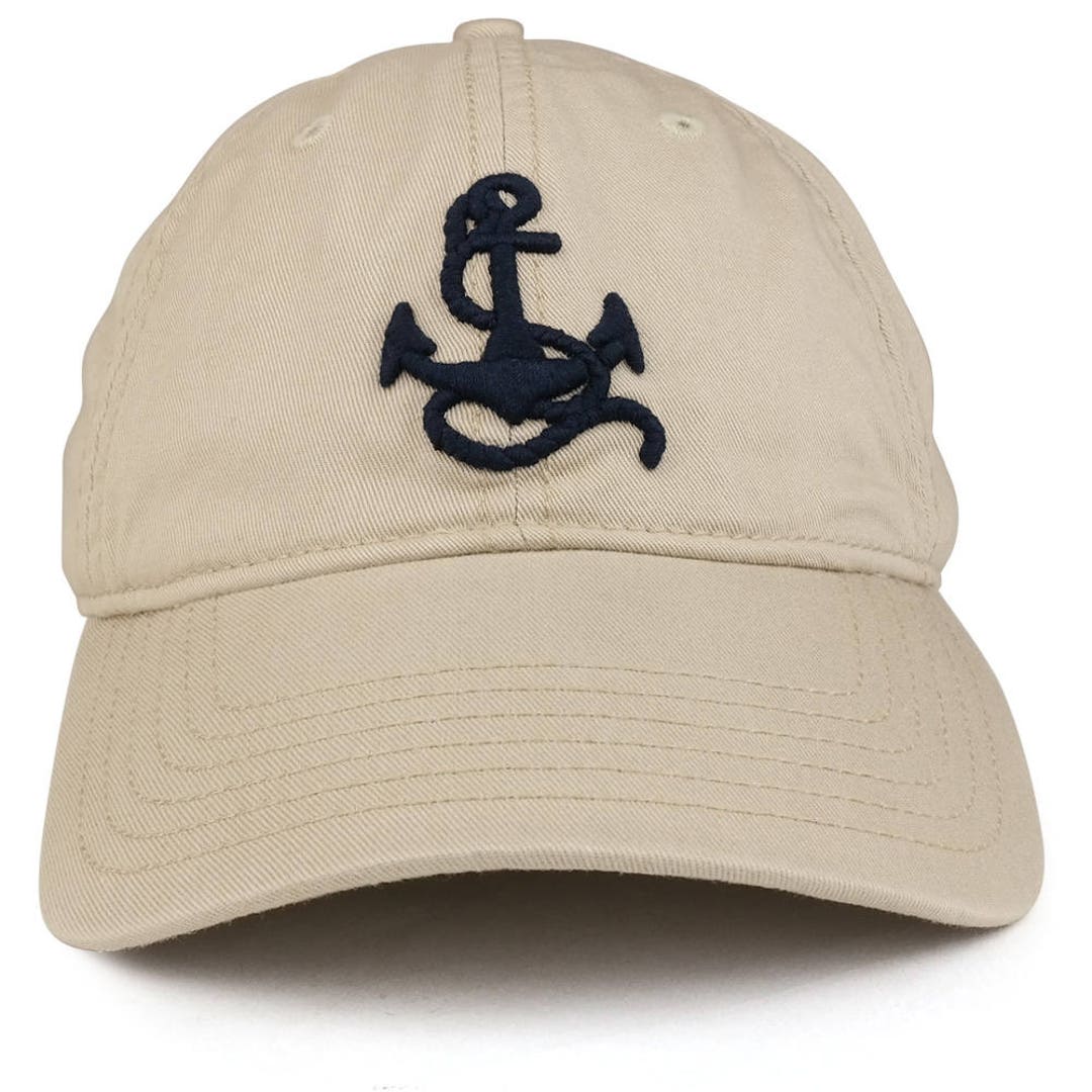 3D Anchor Embroidered Washed Twill Cotton Adjustable Baseball Cap 76 ...