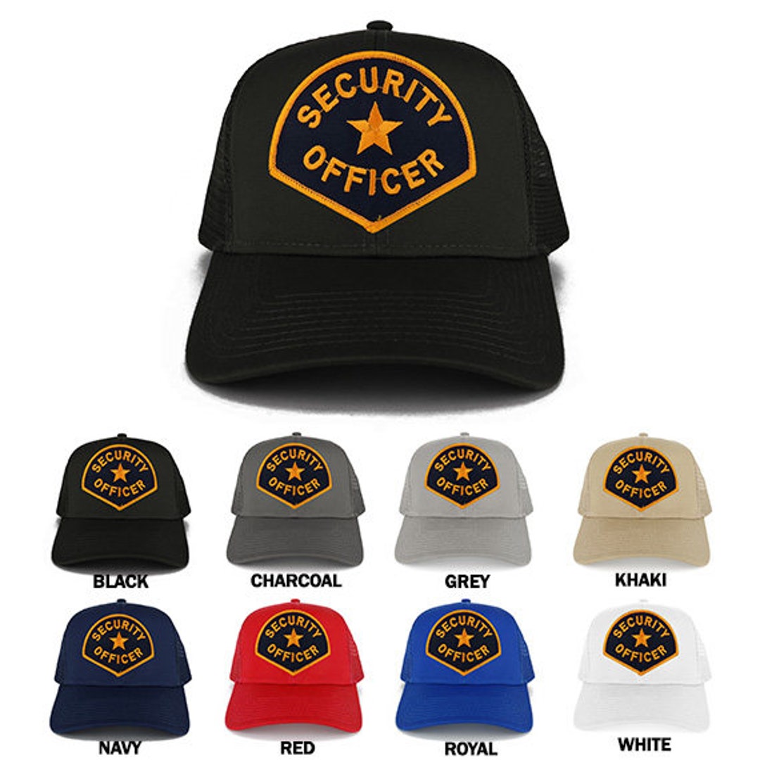 Security Officer Large Navy Gold Embroidered Iron on Patch Adjustable ...