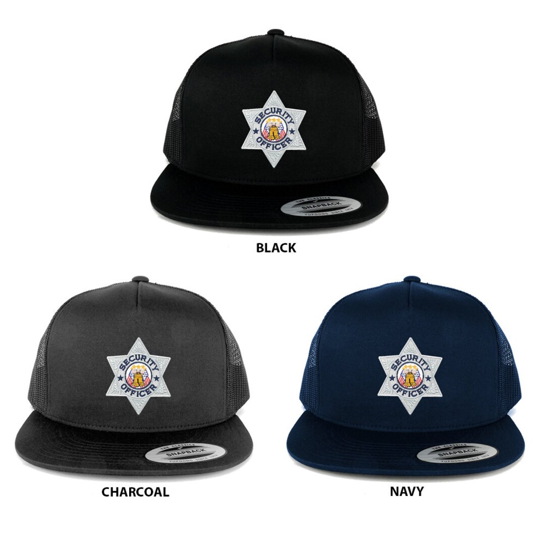 FLEXFIT 5 Panel Security Officer Silver Embroidered Iron on Patch ...