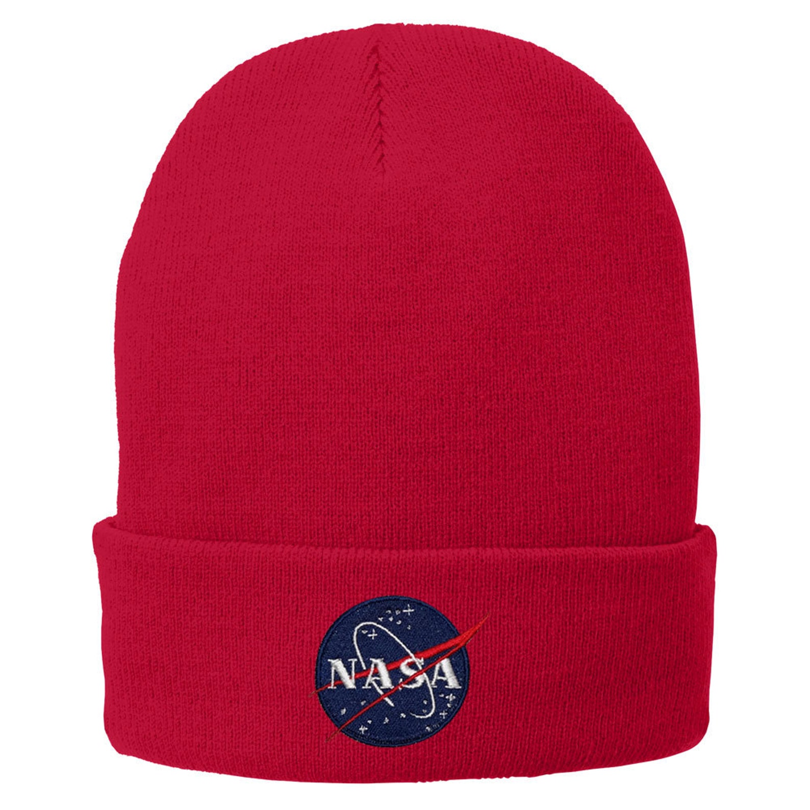 NASA Insignia Logo Embroidered Winter Cuff Folded Long Beanie | Etsy
