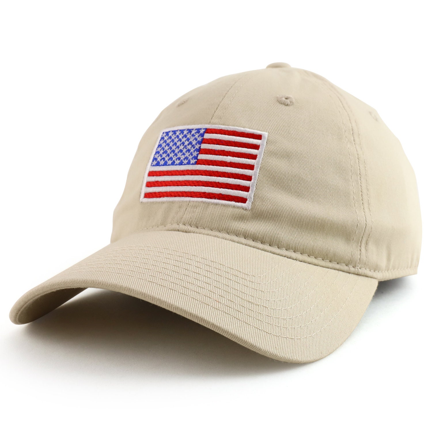 American Flag Embroidered Washed Soft Cotton Fitting Cap (A03-USA) - Etsy