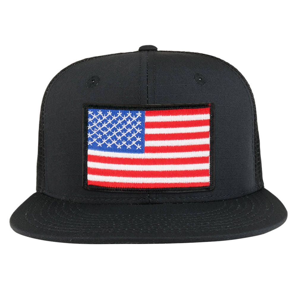 White Black Border American Flag Iron on Patch Flat Bill | Etsy