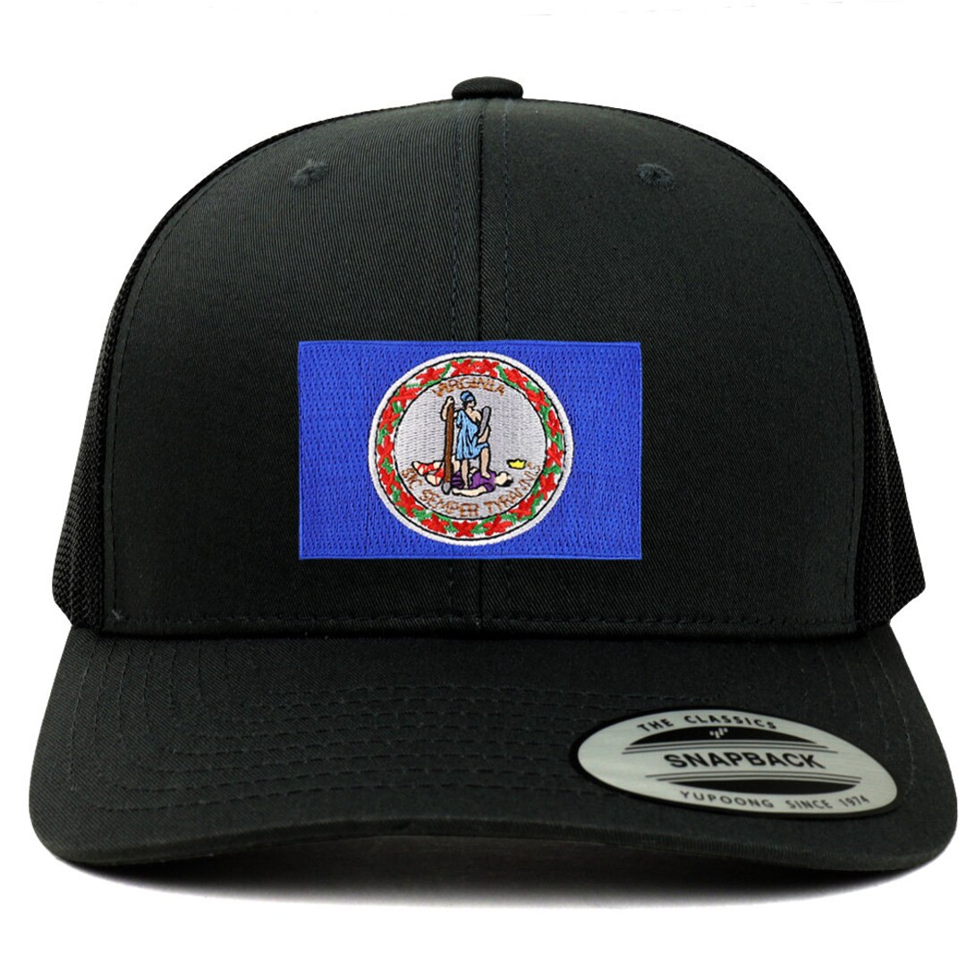 Oversize XXL New Virginia State Flag Patch Retro Trucker Mesh Cap - Etsy