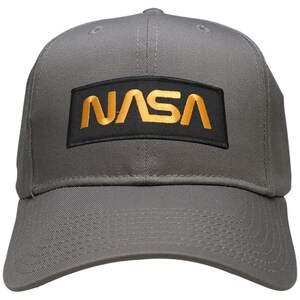 NASA Worm Gold Text Embroidered Iron on Patch Snapback Baseball Cap (27 ...