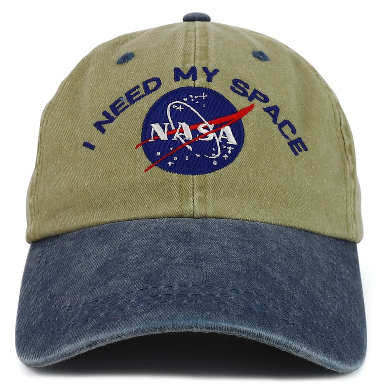 NASA I Need My Space Embroidered Two Tone Pigment Dyed Cotton Cap - Etsy