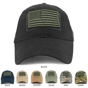 USA Olive Flag Tactical Patch Cotton Adjustable Baseball Cap (EC-OLV ...