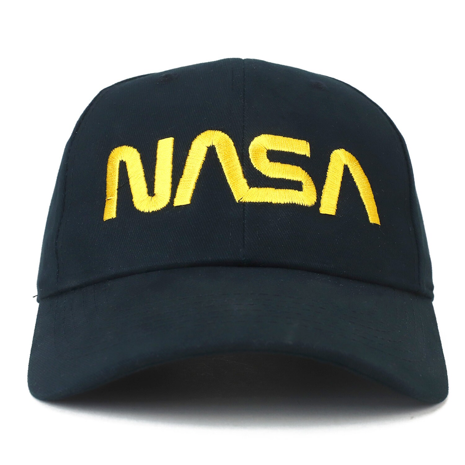 NASA Worm Gold Text Embroidered Deluxe Brushed Cotton Baseball Cap - Etsy