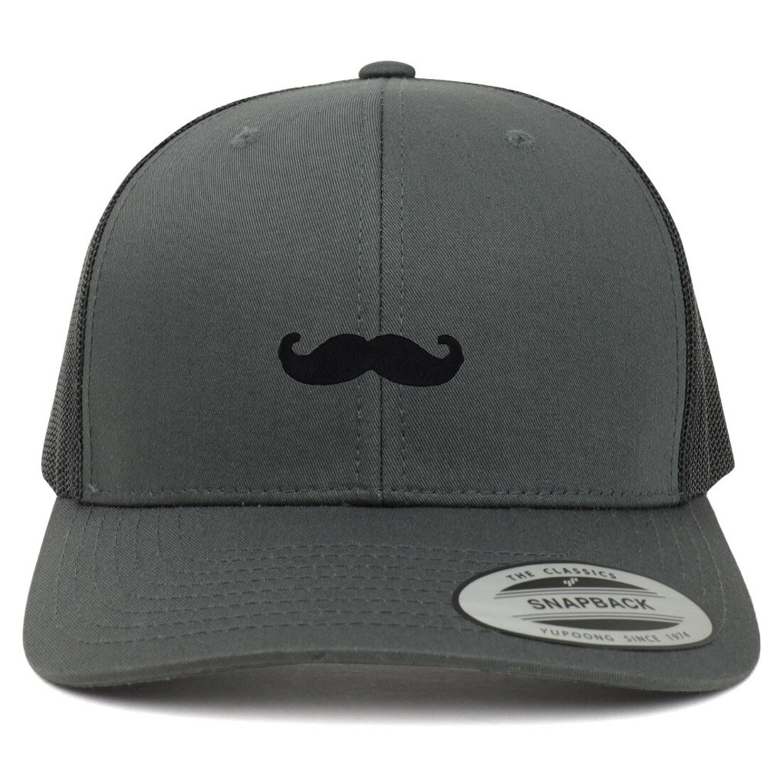 Black Mustache Patch Retro Fit Trucker Mesh Cap - Etsy