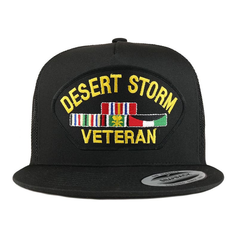5 Panel Desert Storm Veteran Embroidered Patch Flatbill Mesh | Etsy