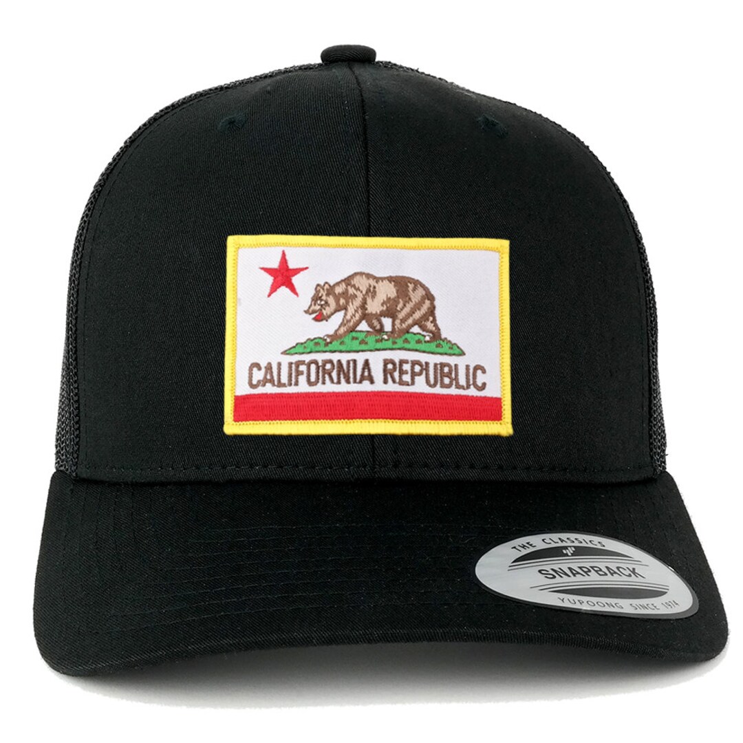 Oversize XXL California State Flag Patch Retro Trucker Mesh Cap - Etsy