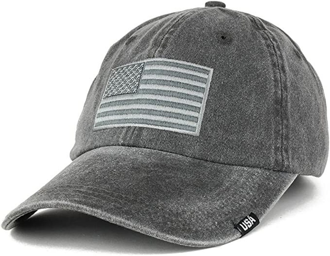 USA Flag Embroidered Cotton Washed Low Profile Adjustable Cap - Etsy