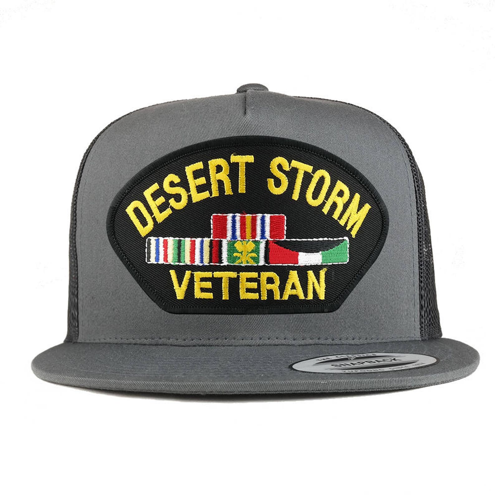 5 Panel Desert Storm Veteran Embroidered Patch Flatbill Mesh | Etsy