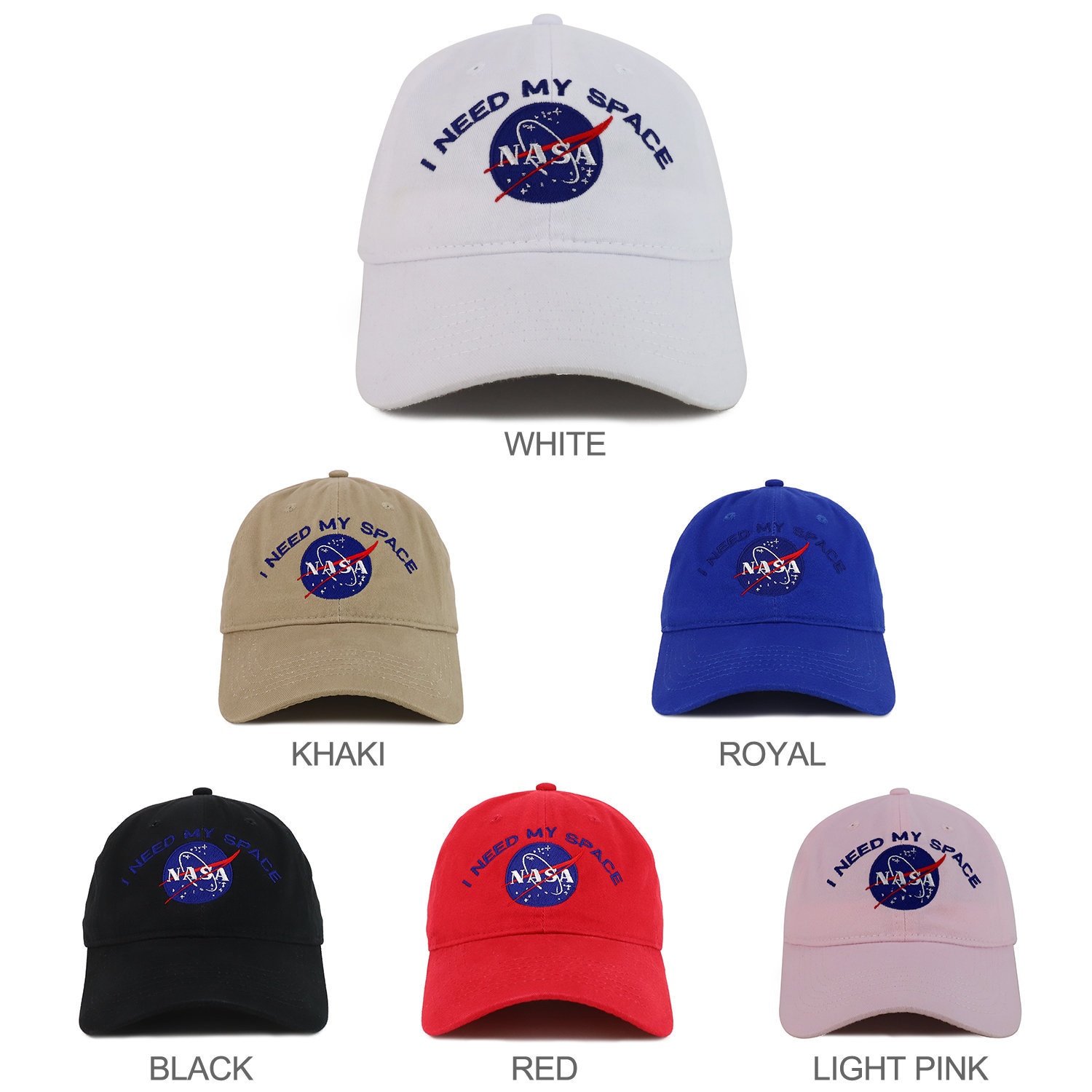 NASA I Need My Space Embroidered 100% Brushed Cotton Soft Low Profile ...
