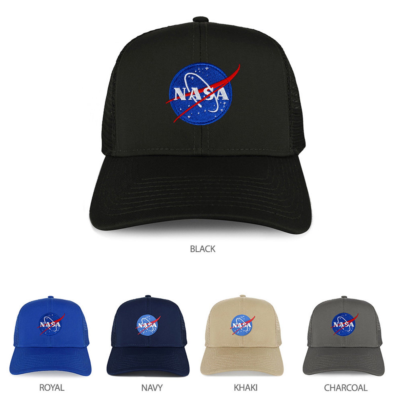 XXL Oversize Nasa Small Insignia Logo Patch Mesh Back Trucker - Etsy
