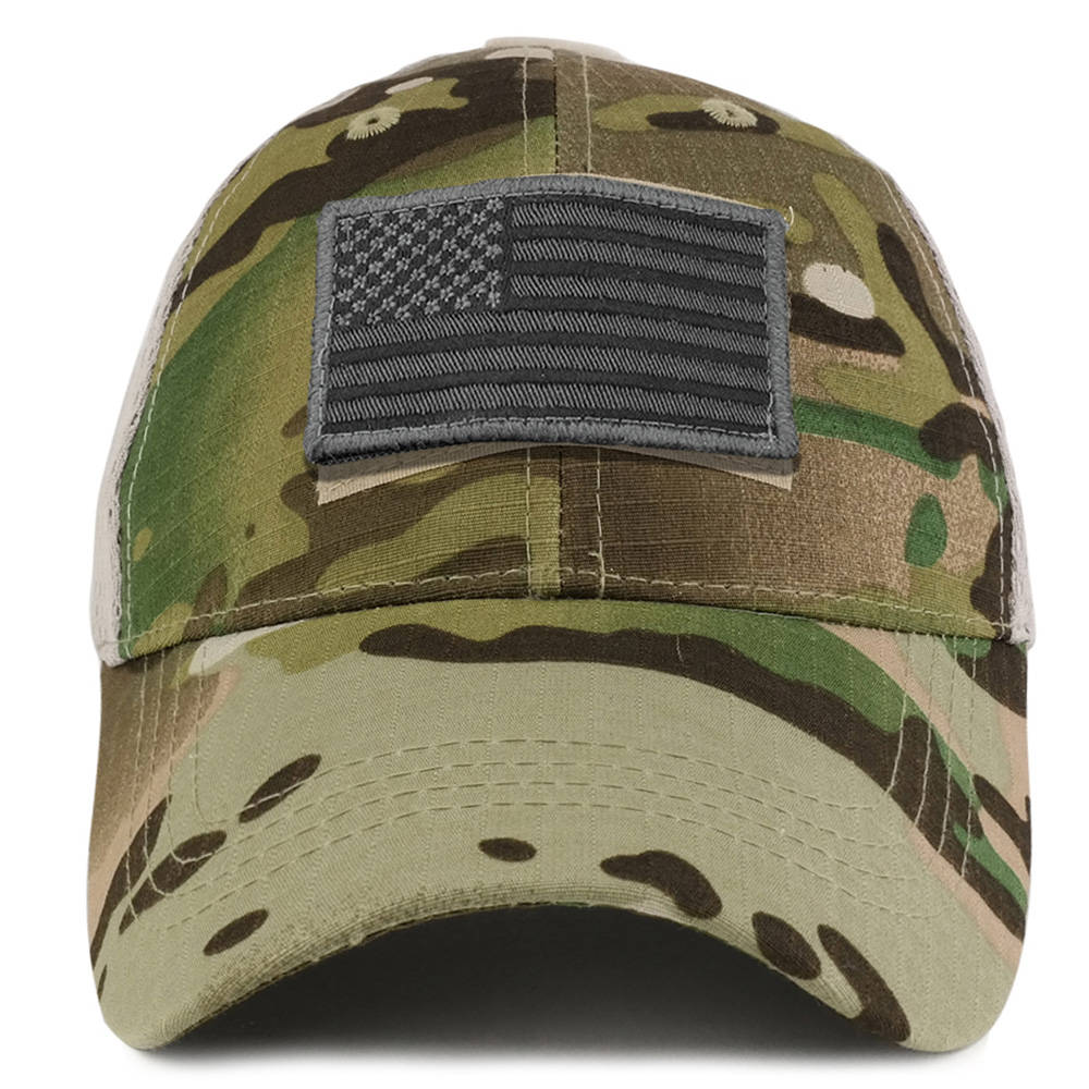 Usa Grey Flag Tactical Patch Cotton Adjustable Trucker Cap | Etsy