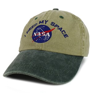 NASA I Need My Space Embroidered Two Tone Pigment Dyed Cotton Cap - Etsy