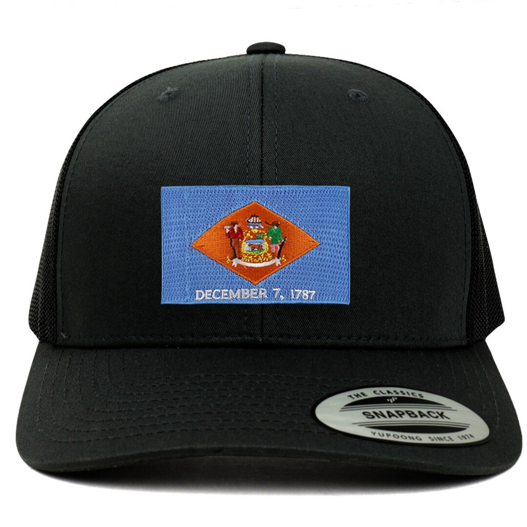 Oversize XXL New Delaware State Flag Patch Retro Trucker Mesh Cap - Etsy