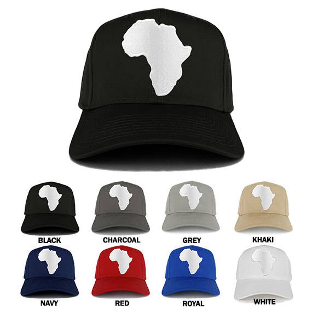 Solid White African Map Embroidered Iron on Patch Adjustable Baseball ...