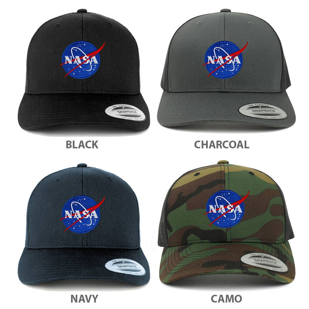 Small NASA Insignia Embroidered Patch Emblem Snapback Mesh Trucker Cap ...
