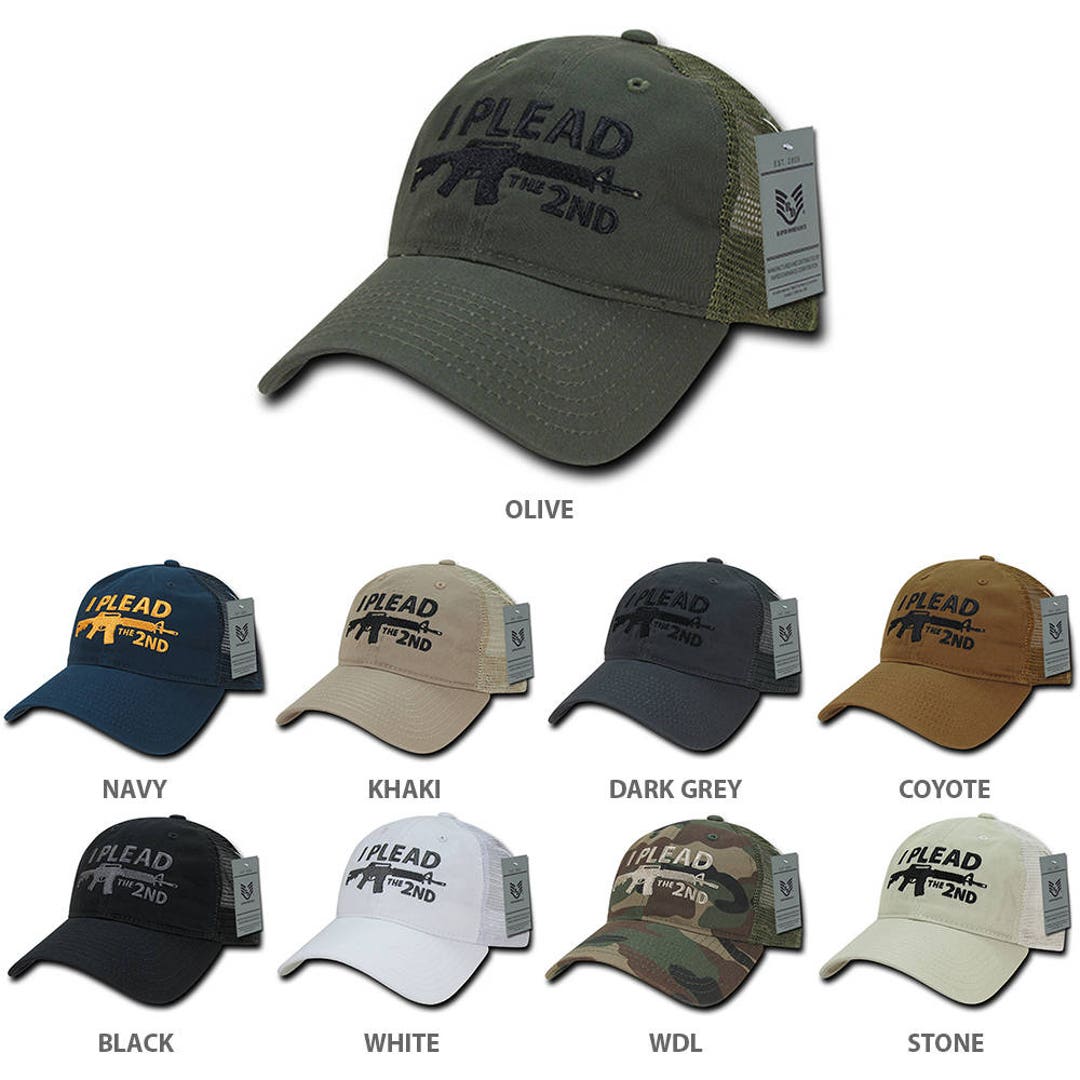 I Plead the 2nd Embroidered Unstructured Mesh Back Cotton Cap (A05-IP2 ...