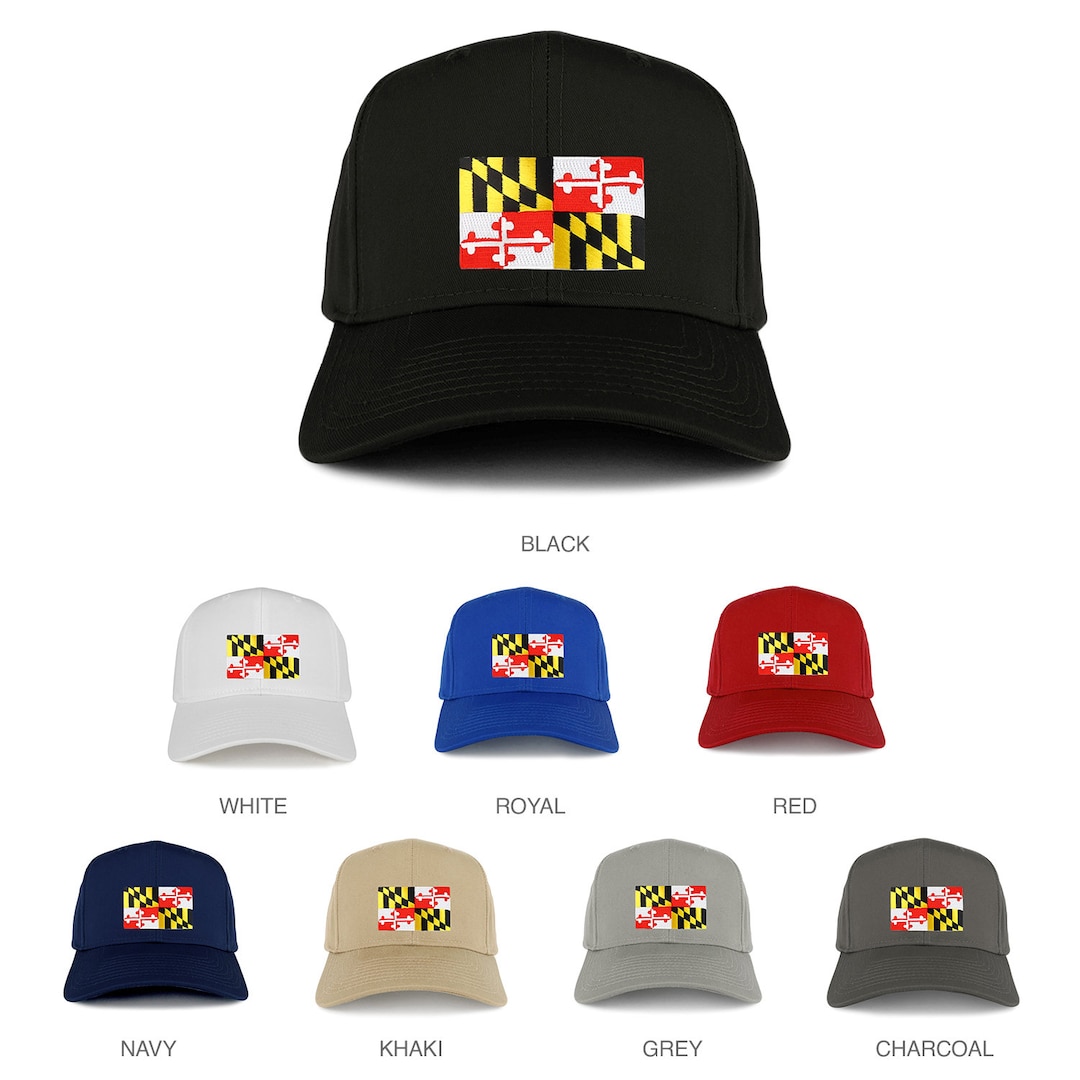 New Maryland State Flag Embroidered Patch Adjustable Baseball Cap - Etsy