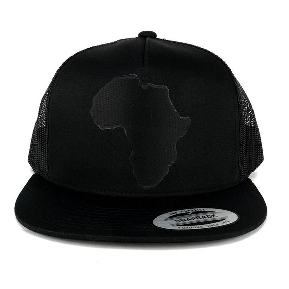 Oversize XXL Solid Black Africa Map Patch 5 Panel Flatbill - Etsy