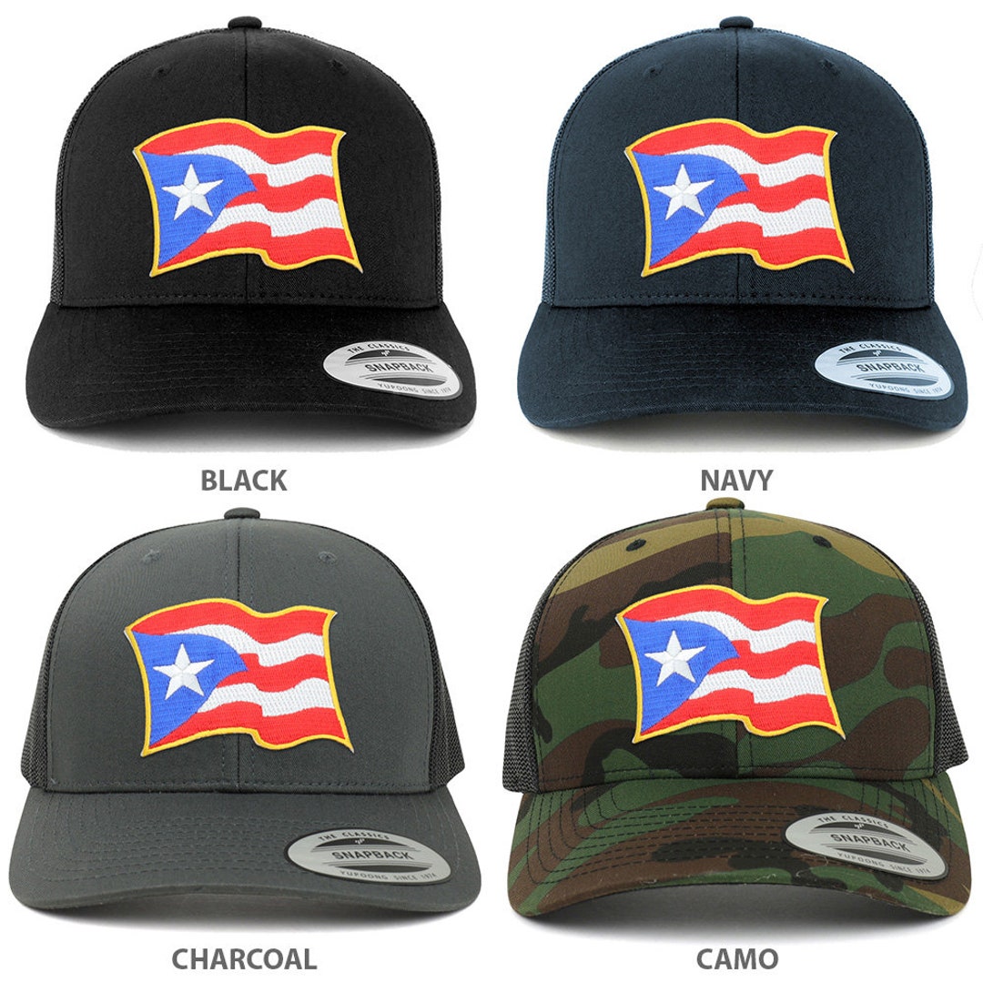 Puerto Rico Waving Flag Patch Mesh Trucker Cap 6606-PRWAVING - Etsy