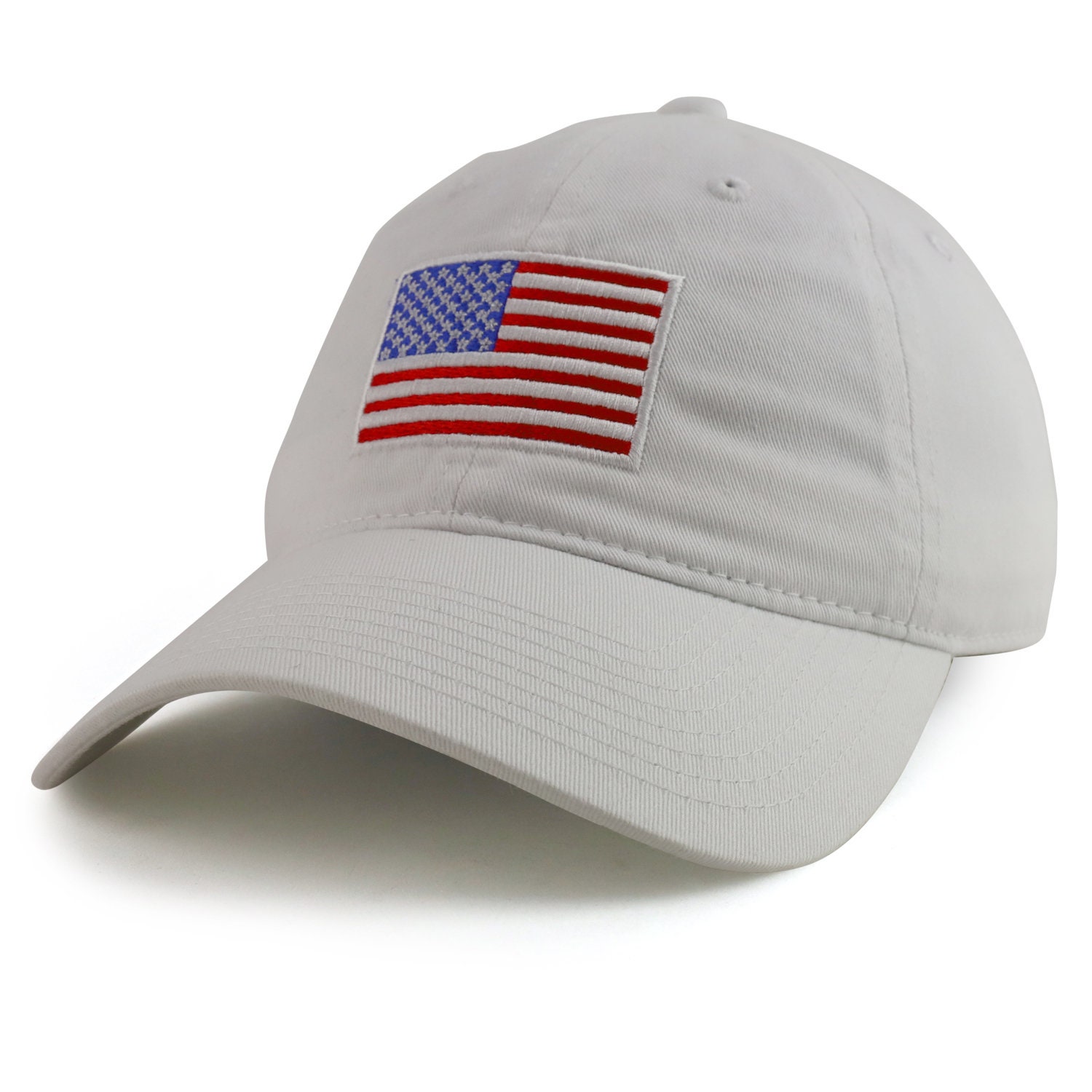 American Flag Embroidered Washed Soft Cotton Fitting Cap - Etsy