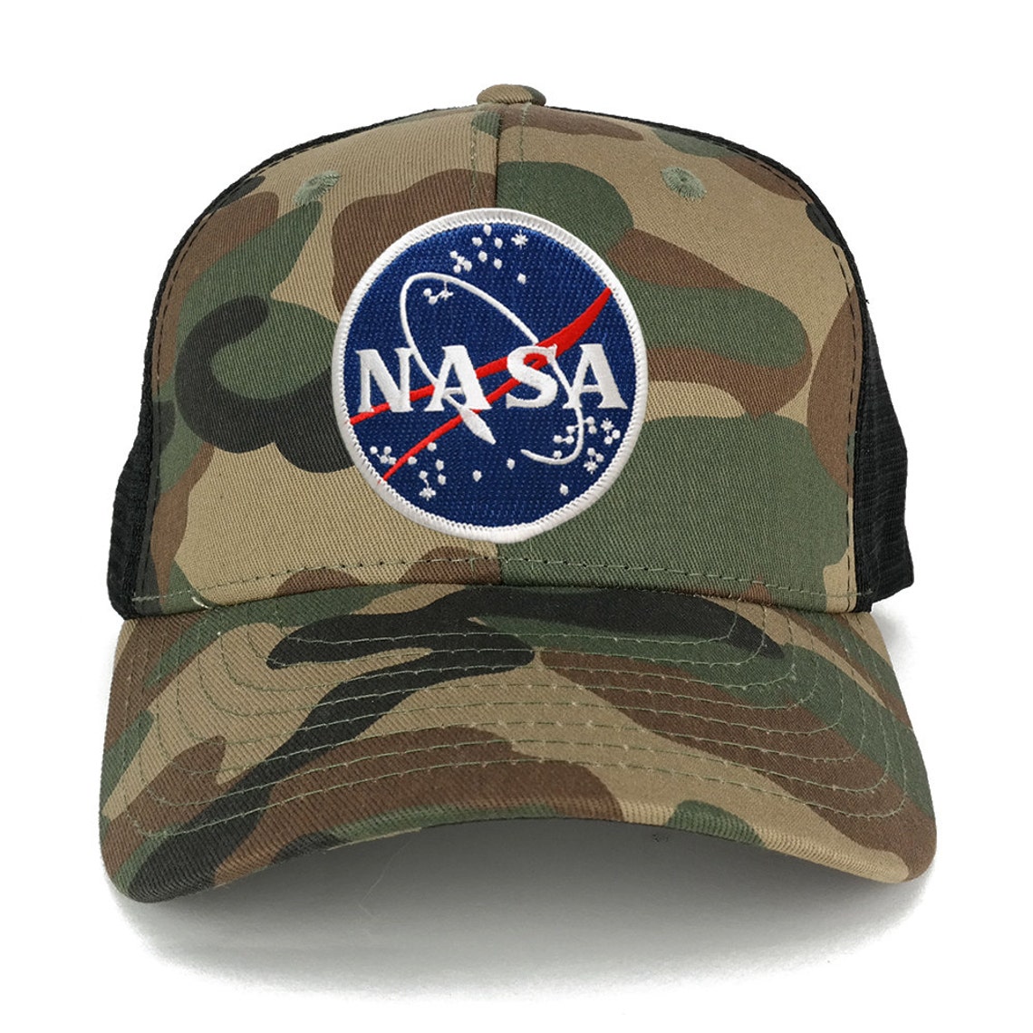 NASA Round Meatball Embroidered Iron on Patch Camo Adjustable - Etsy
