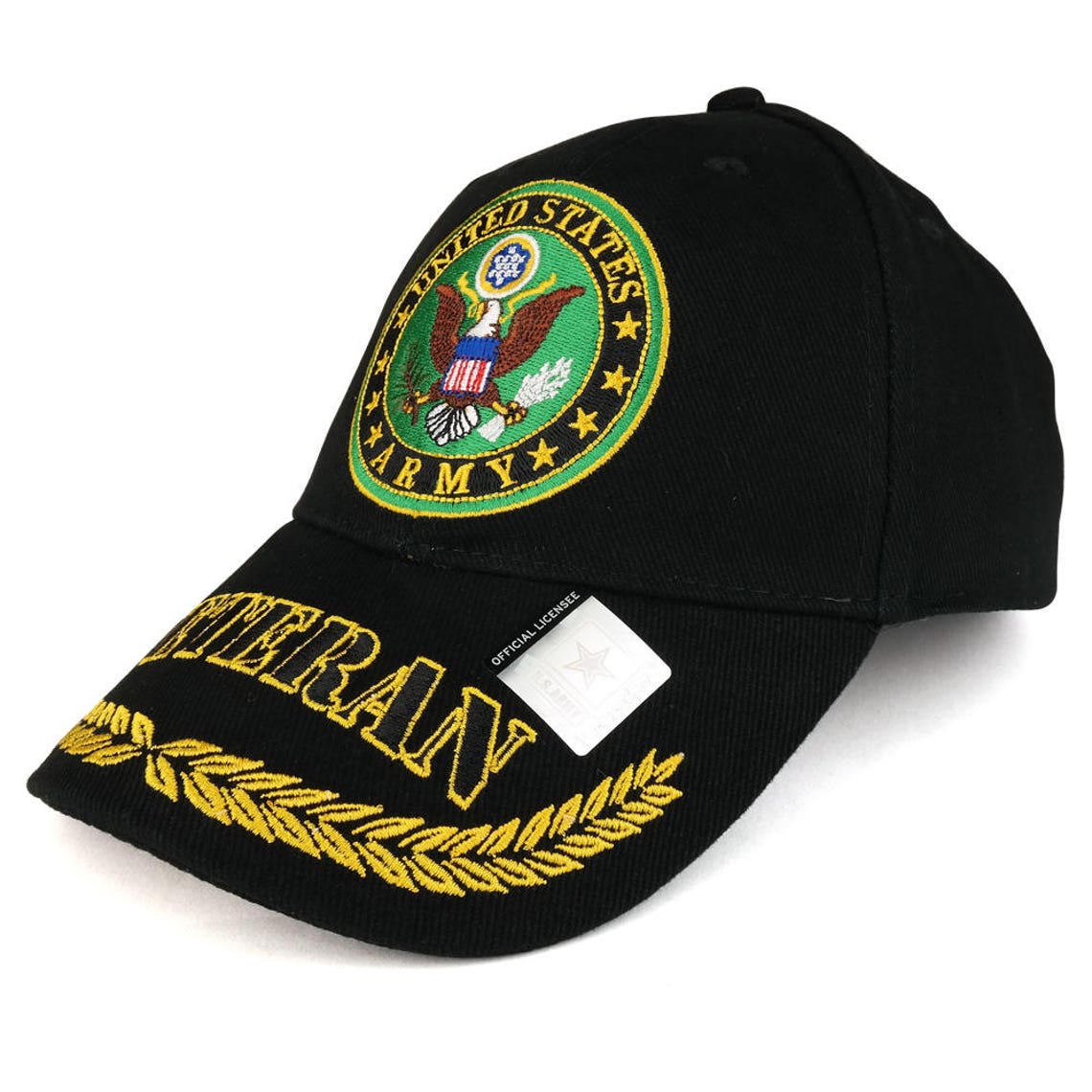 Officially Licensed US Army Veteran Emblem Embroidered Structured ...