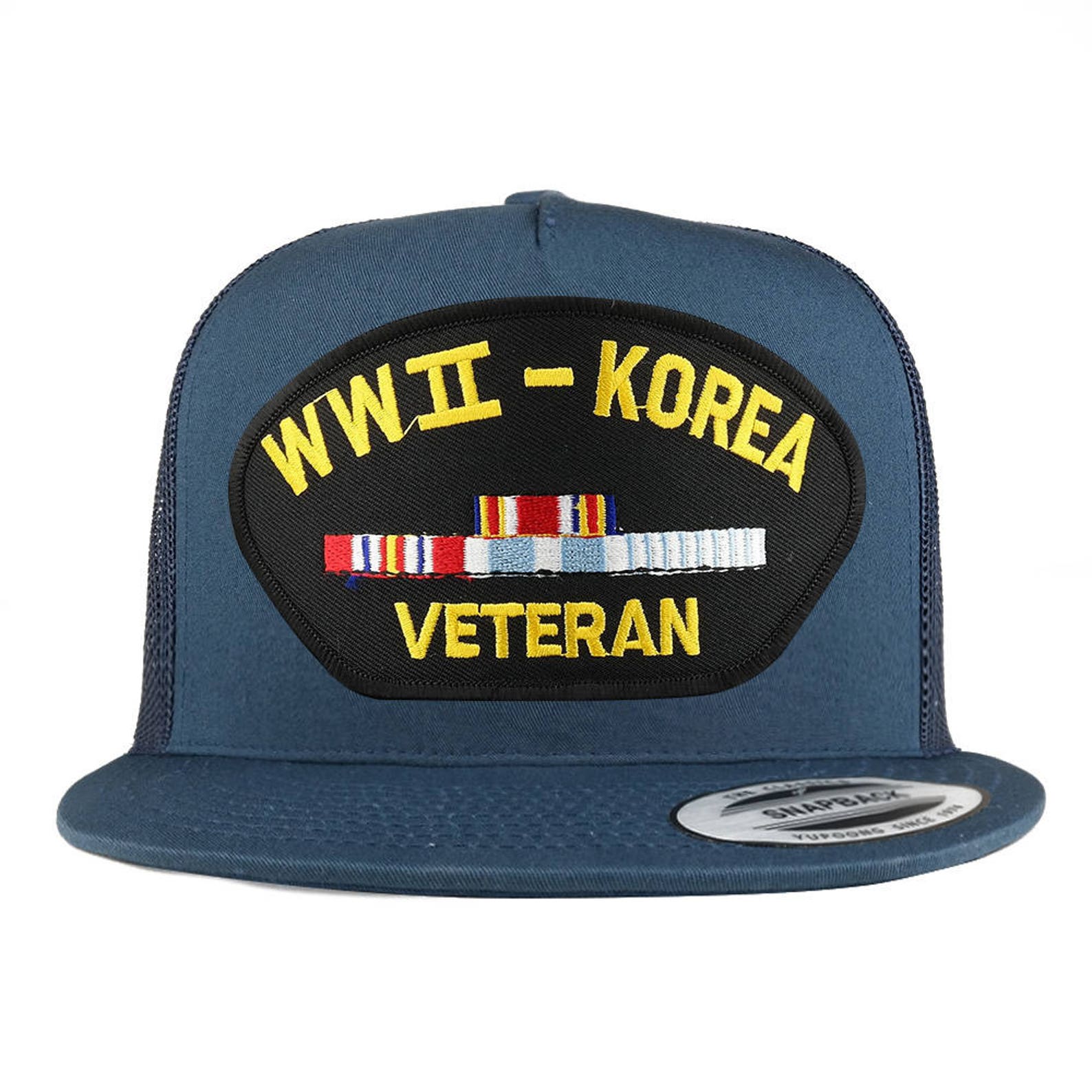 5 Panel WW2 to Korea Veteran Embroidered Patch Flatbill Mesh - Etsy