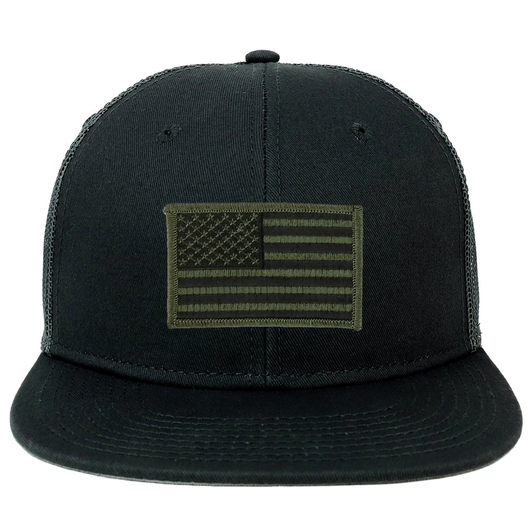Oversize XXL Olive USA Flag Patch Flatbill Mesh Snapback Cap - Etsy