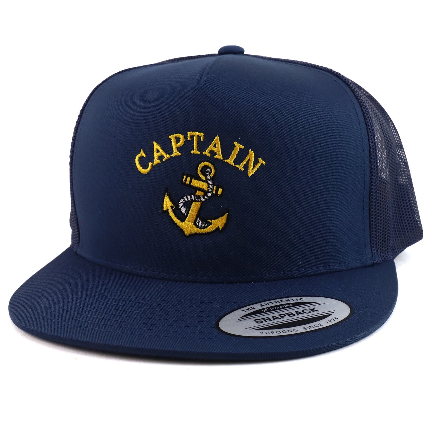 Oversize XXL Captain Anchor Logo Embroidered 5 Panel Flatbill | Etsy