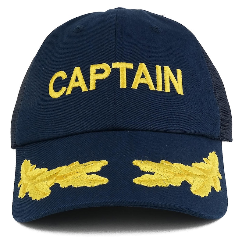 Captain and Oak Leaf Embroidered Soft Cotton Adjustable Mesh - Etsy