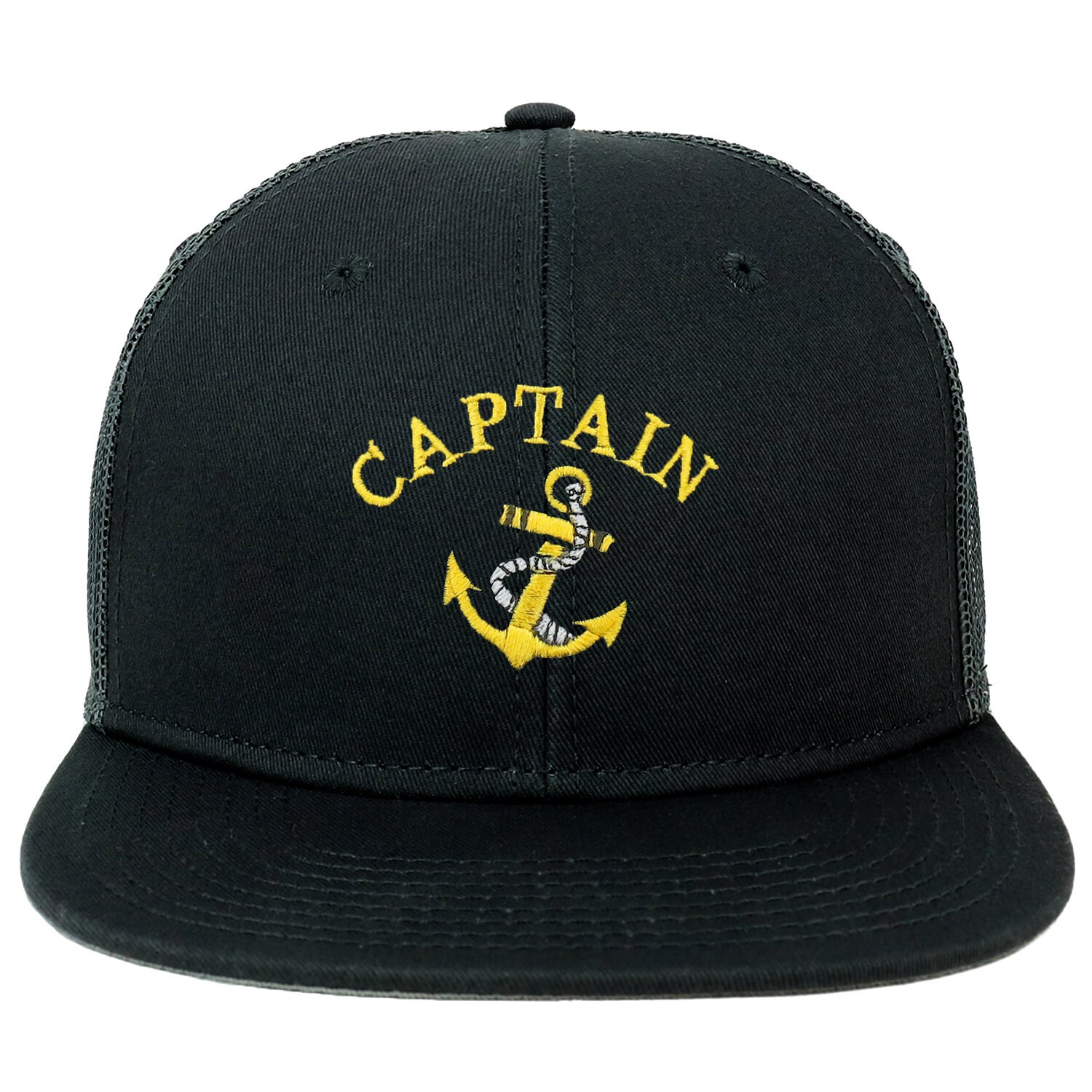 Oversize XXL Captain Anchor Logo Embroidered Flatbill Mesh | Etsy