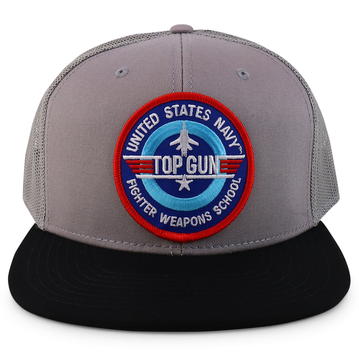 US Navy TOP Gun Patch Flatbill Mesh Snapback Cap - Etsy