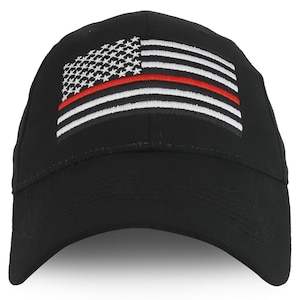 Fire Department US Thin Red Line Flag Embroidered Cotton Baseball Cap ...