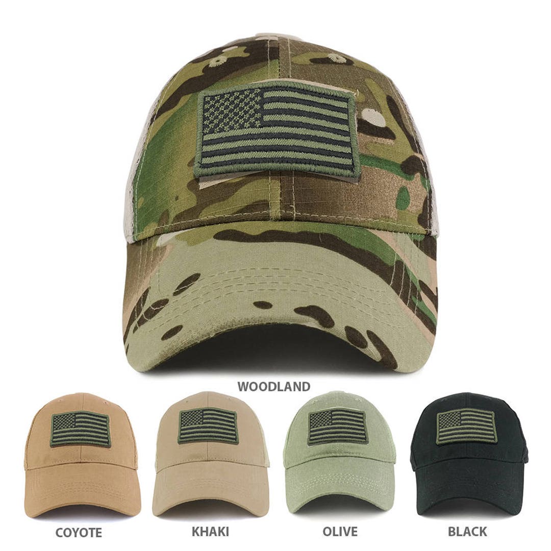 Usa Olive Flag Tactical Patch Cotton Adjustable Trucker Cap - Etsy