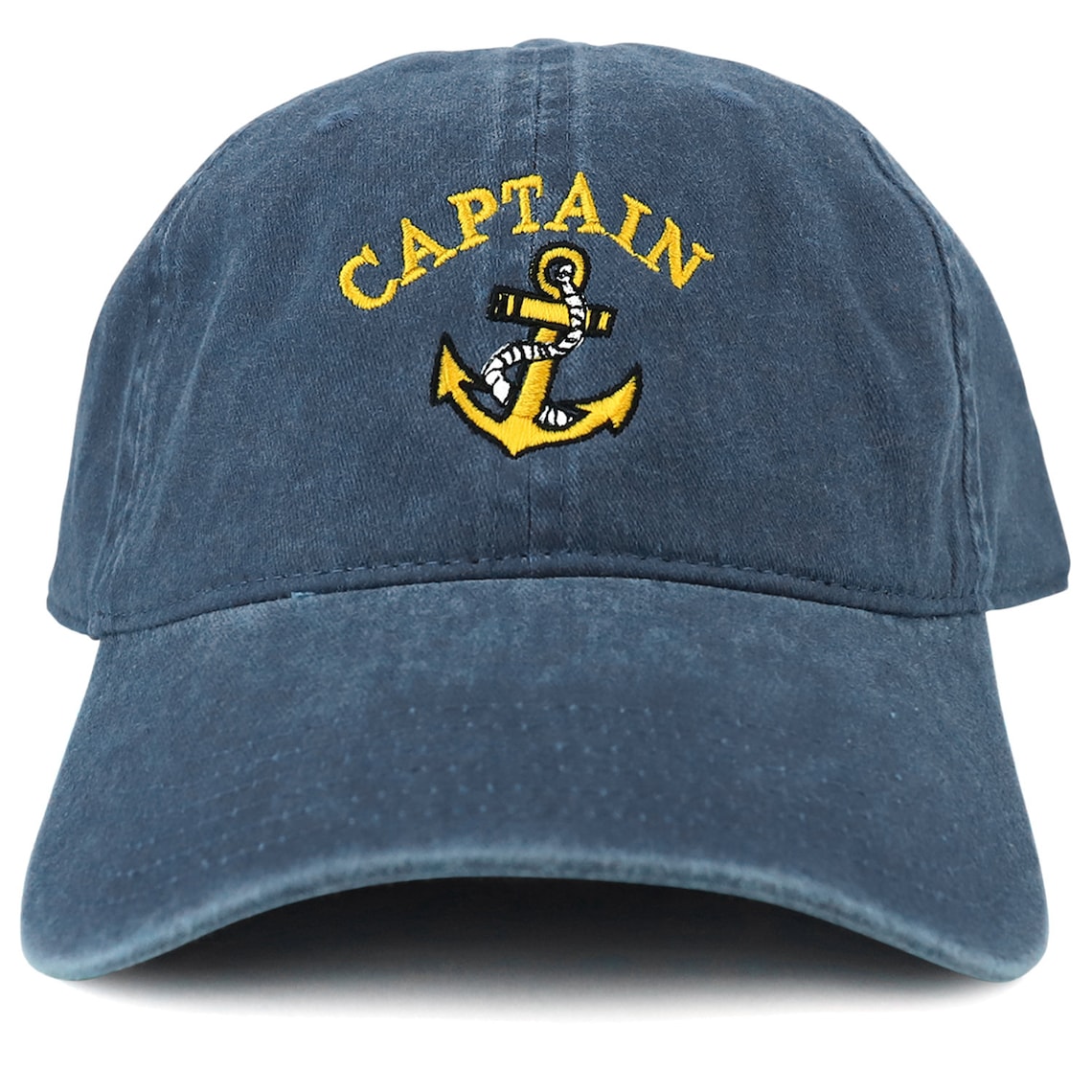 CAPTAIN ANCHOR Logo Embroidered Pigment Dyed 100% Cotton Cap - Etsy