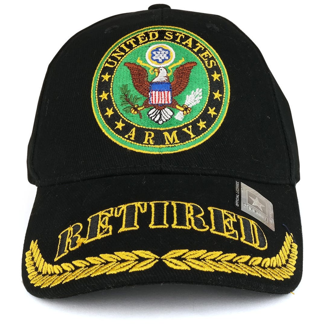 Officially Licensed US Army Retired With Emblem Embroidered Military ...