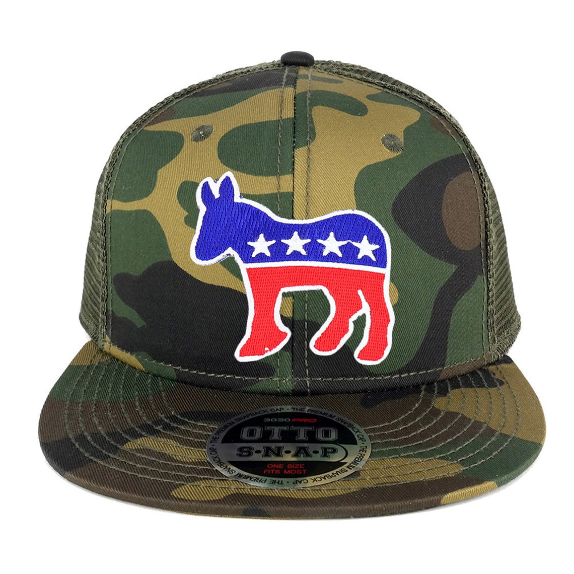 Democratic Donkey Patch Camo Snapback Mesh Flatbill Baseball - Etsy