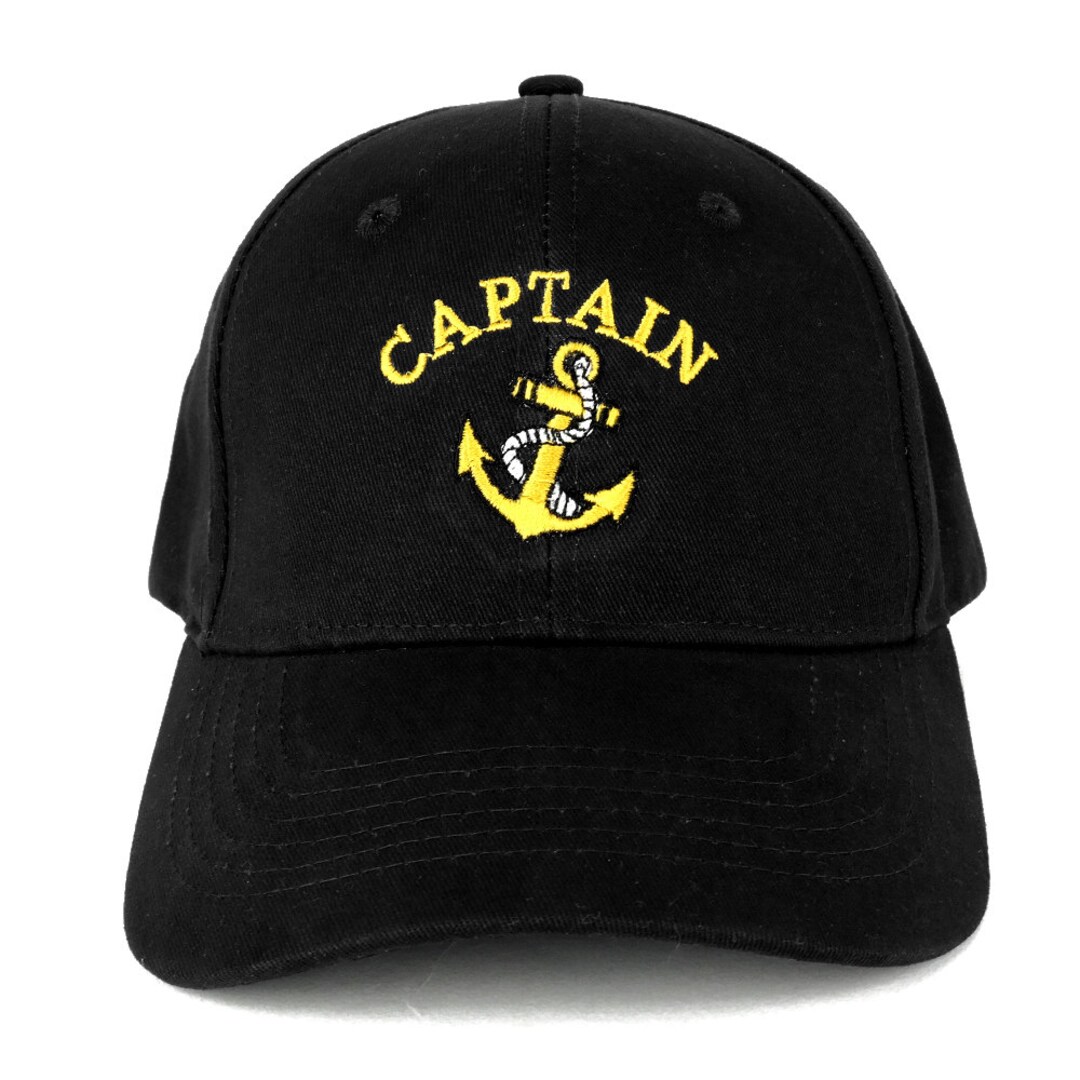 Captain Anchor Embroidered Deluxe 100% Cotton Cap - FREE SHIP - Etsy