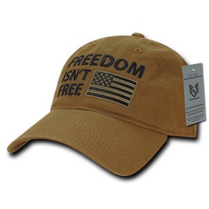 Freedom Isn't Free Embroidered Soft Crown Washed Cotton Baseball Cap ...
