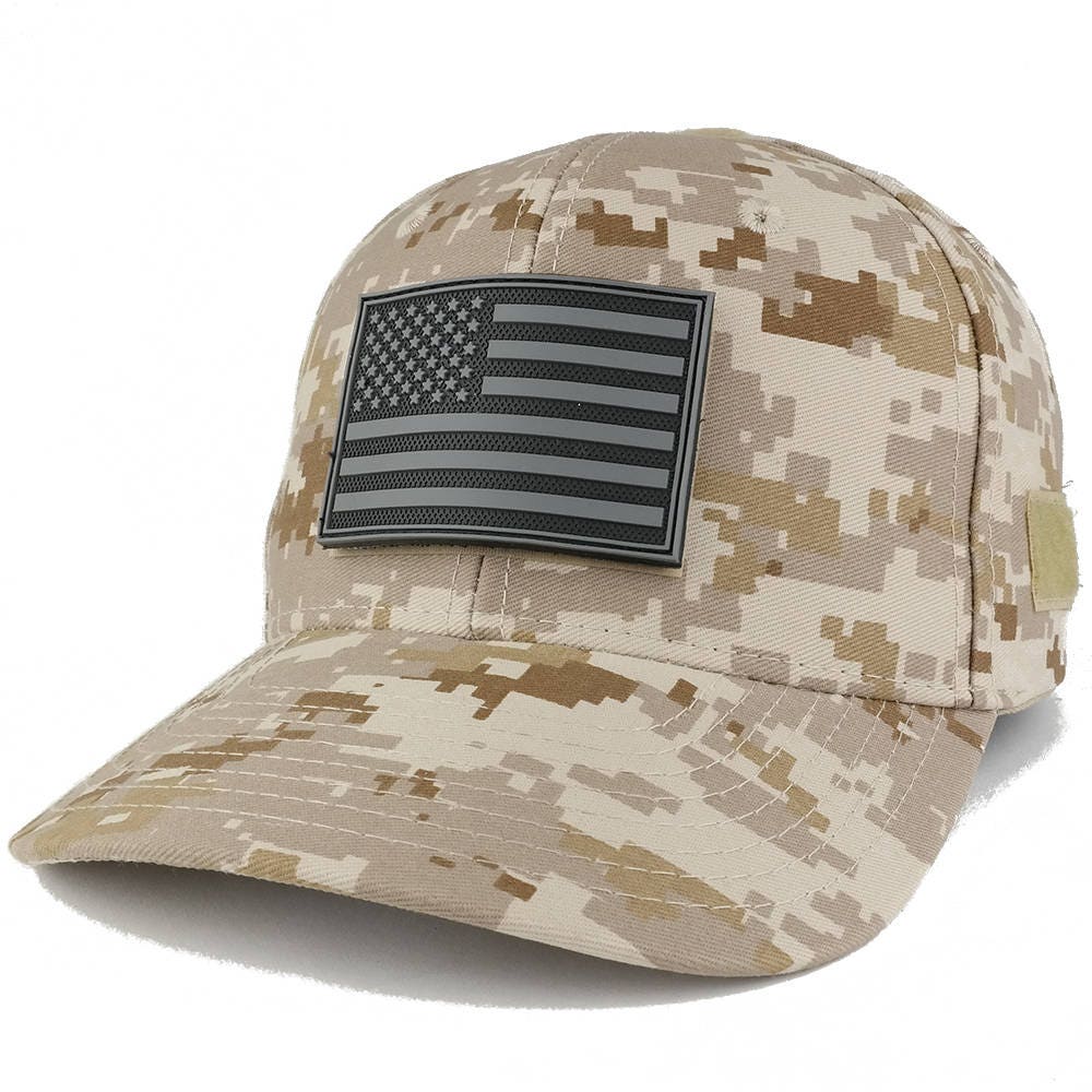 USA Patriotic Black 2 American Flag Rubber Tactical Patch | Etsy