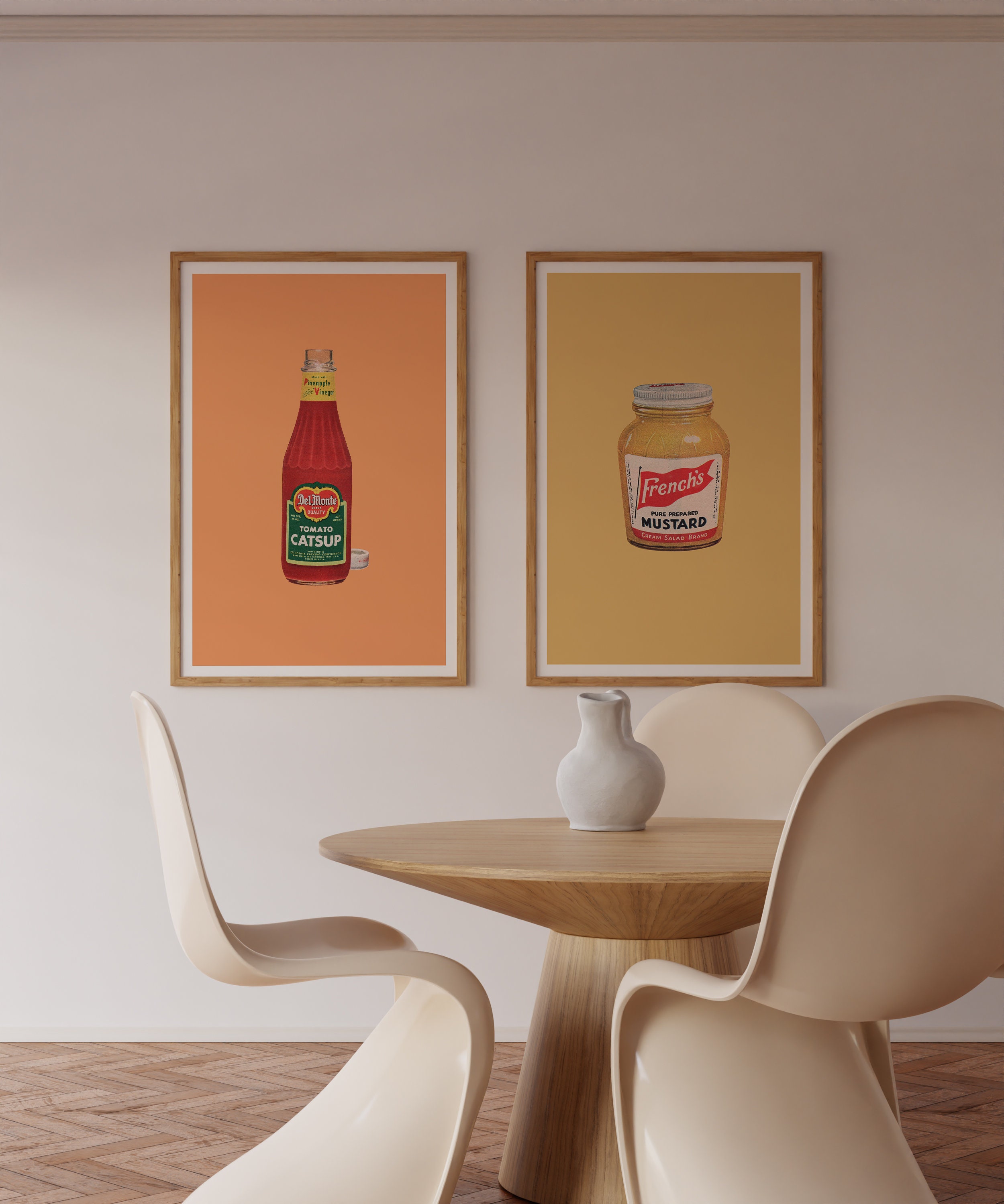 Ketchup and Mustard Poster Set, Printable Art, Vintage Food, Retro ...