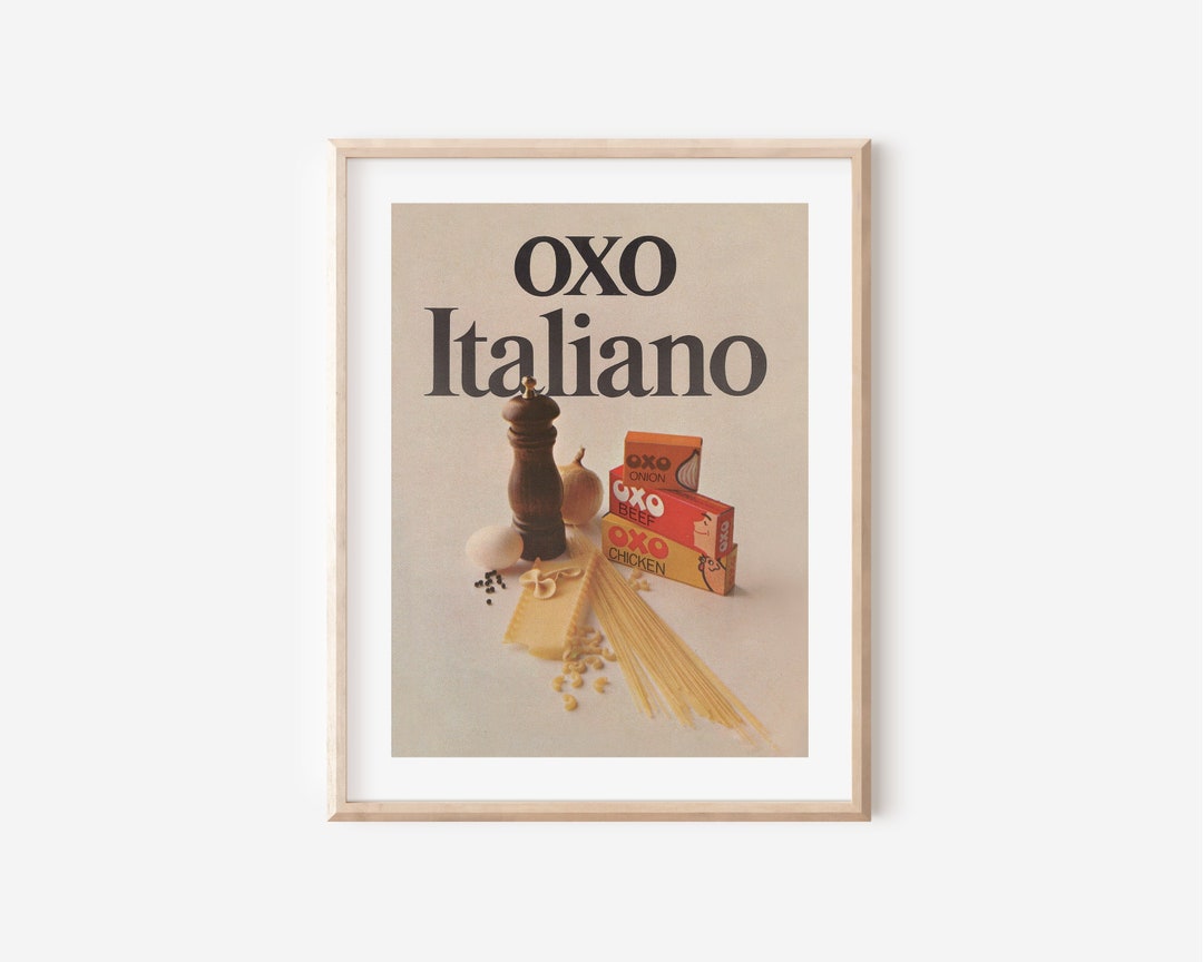 Vintage OXO Italiano Poster, Printable Art, Vintage Food Ad, Retro ...