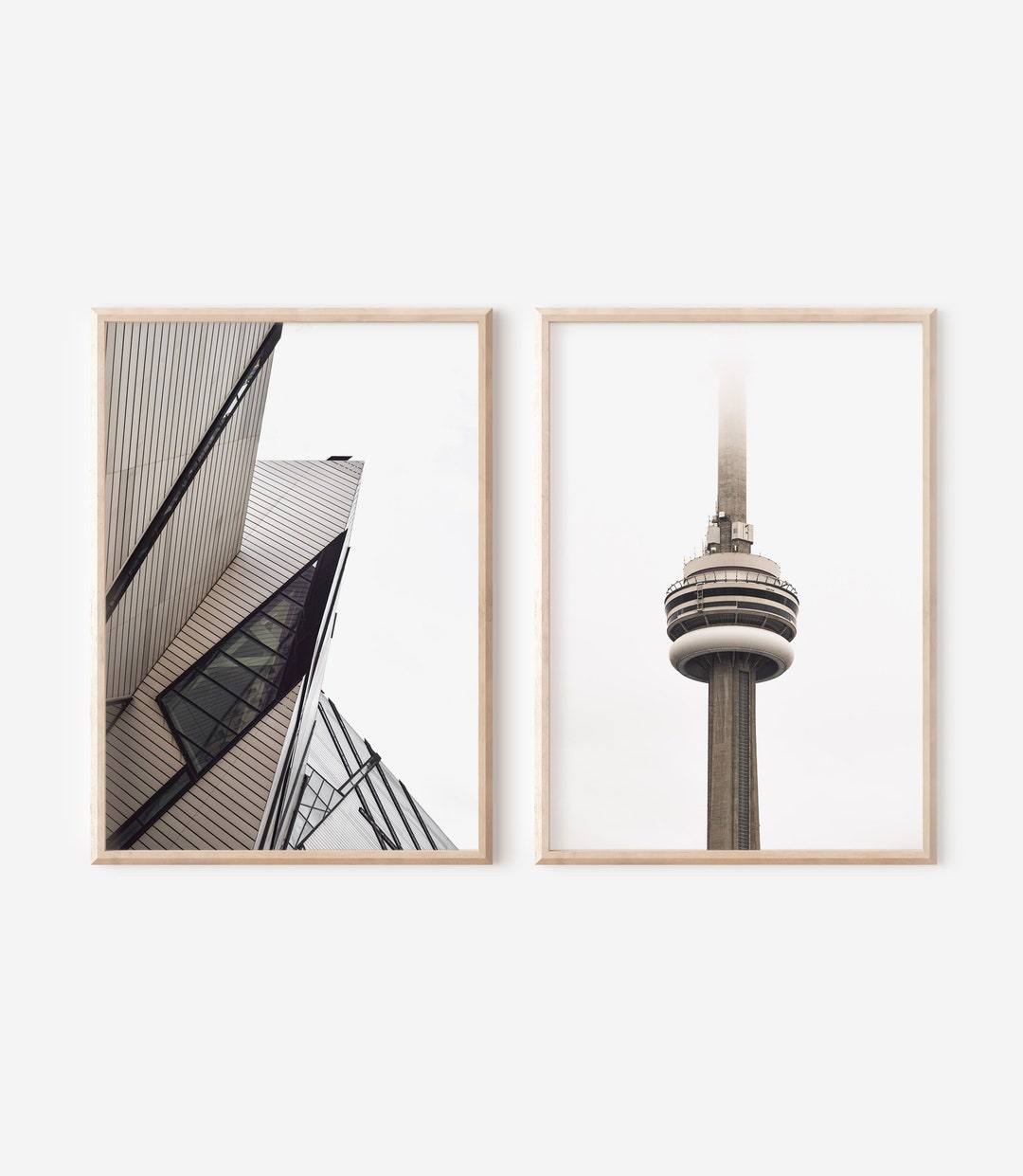 Toronto Landmark Print, Set of 2, CN Tower and the ROM, Toronto ...
