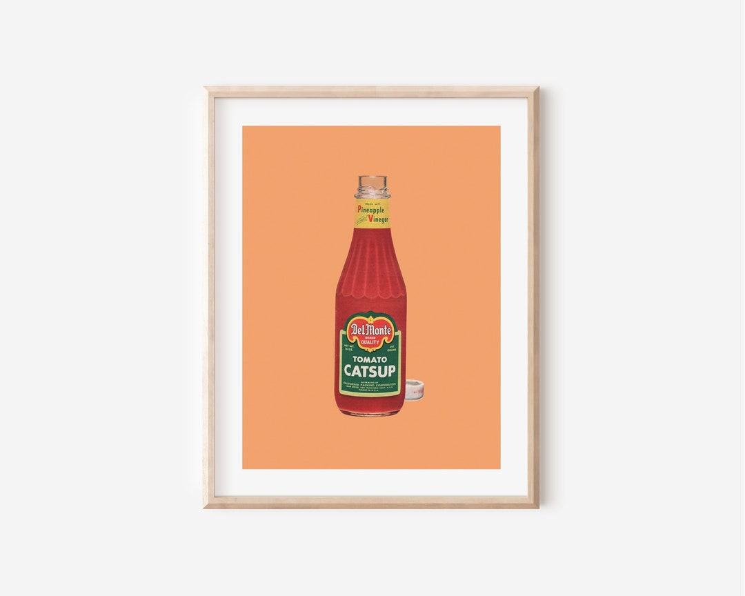 Ketchup Poster, Printable Art, Vintage Food Ad, Retro Kitchen Art ...
