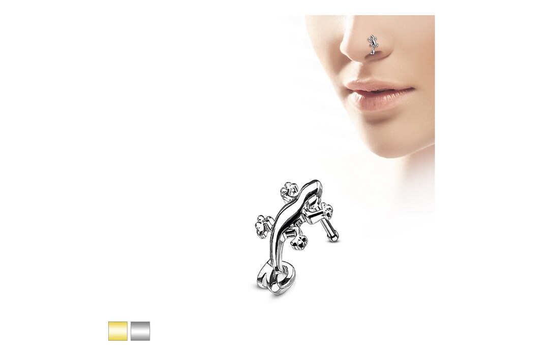 Gecko Nose Crawlers 316L Surgical Steel 20G Nose Bone Stud Rings Body ...