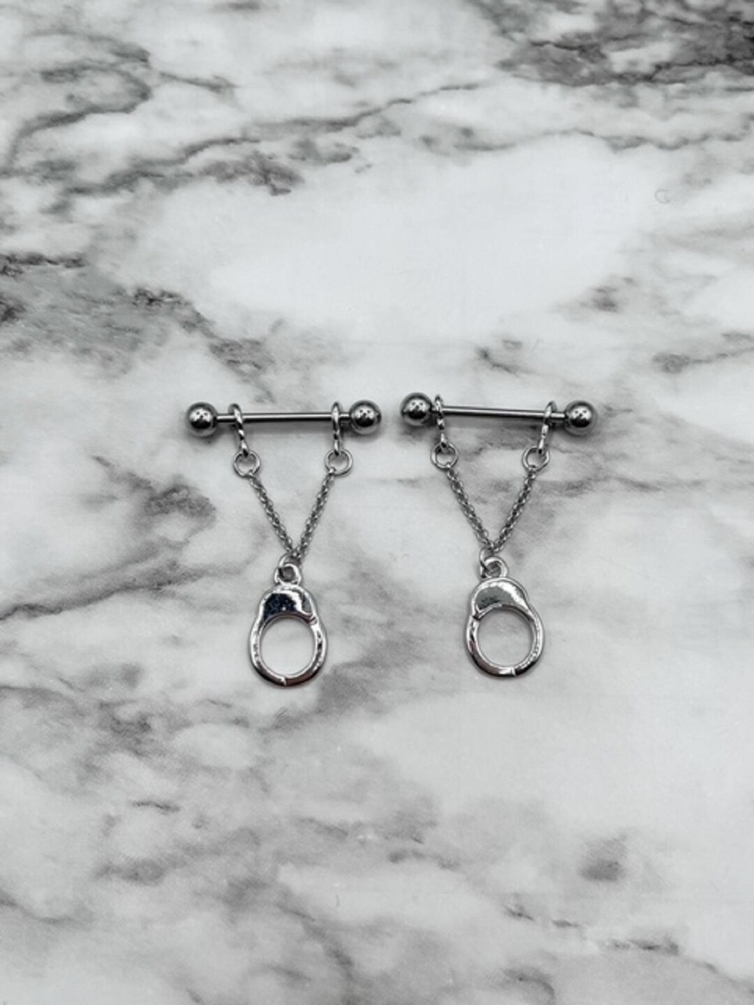 Pair of Handcuff Dangle Nipple Shield Barbells Body Jewelry - Etsy